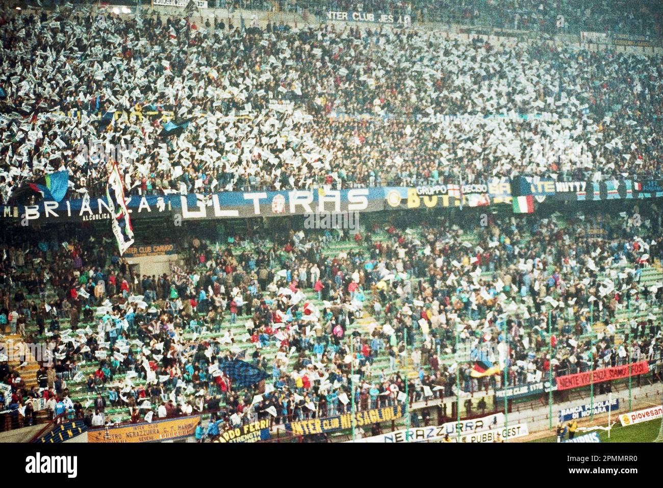 Italy ultras season 1990-91 uefa cup - in the photo - inter-aston villa ...