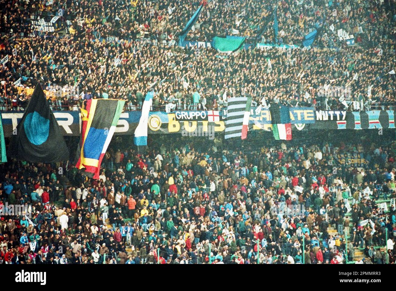 Italy ultras season 1990-91 uefa cup - in the photo - inter-aston villa ...