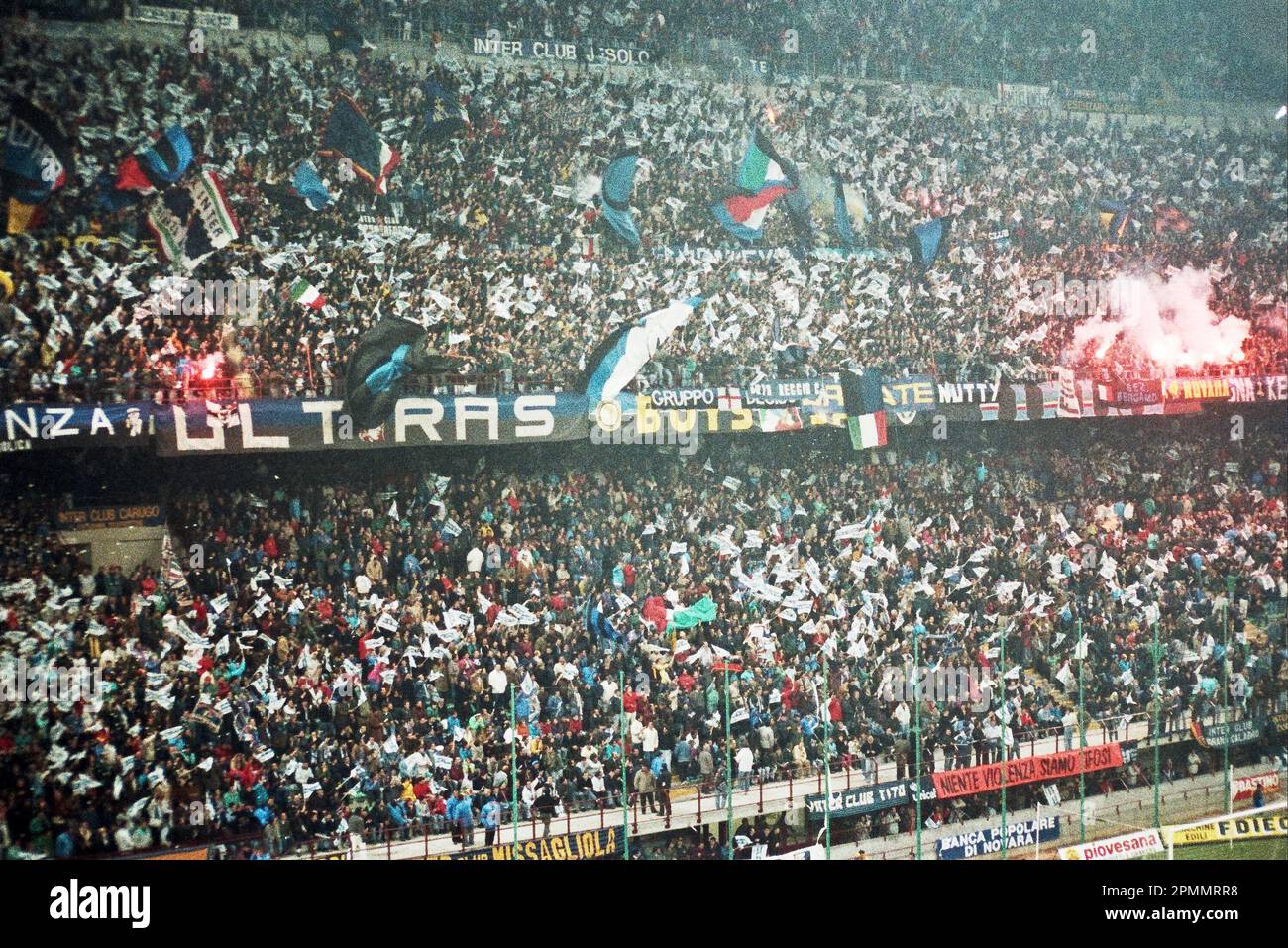 Italy ultras season 1990-91 uefa cup - in the photo - inter-aston villa ...