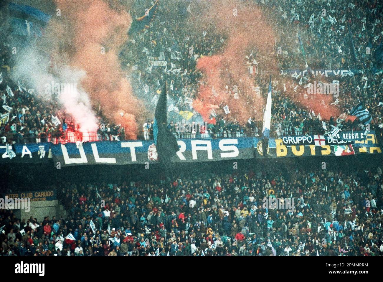 Italy ultras season 1990-91 uefa cup - in the photo - inter-aston villa ...