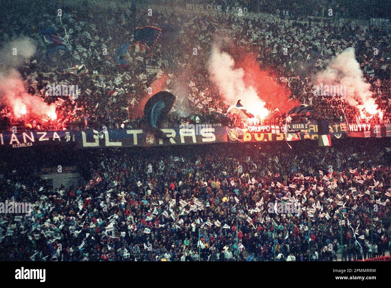 Italy ultras season 1990-91 uefa cup - in the photo - inter-aston villa ...