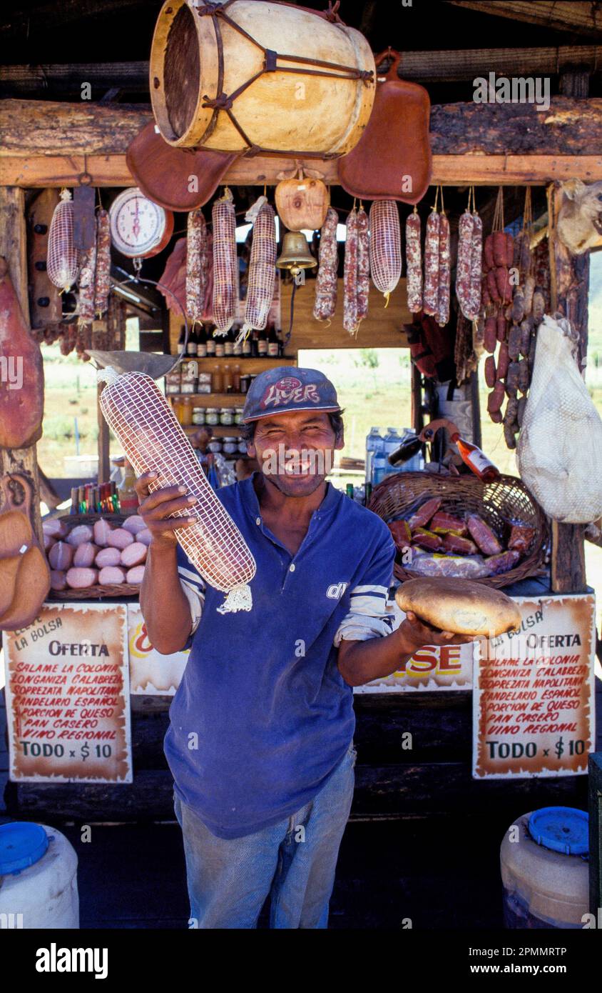 Argentina, Tucaman region. Man selling sausages Stock Photo - Alamy