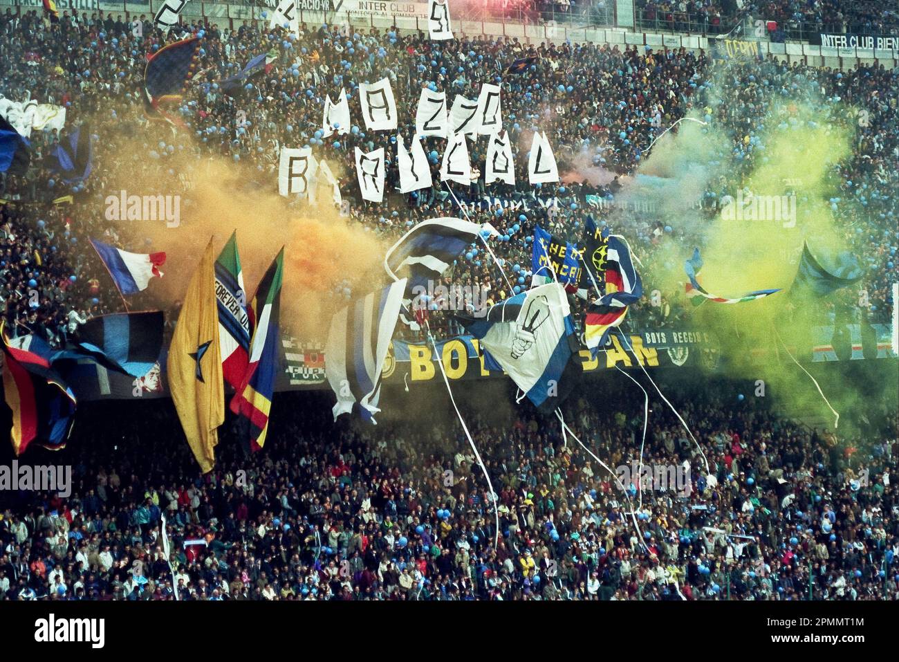 Italy ultras season 1990-91 Serie A - in the photo - inter-milan derby ...