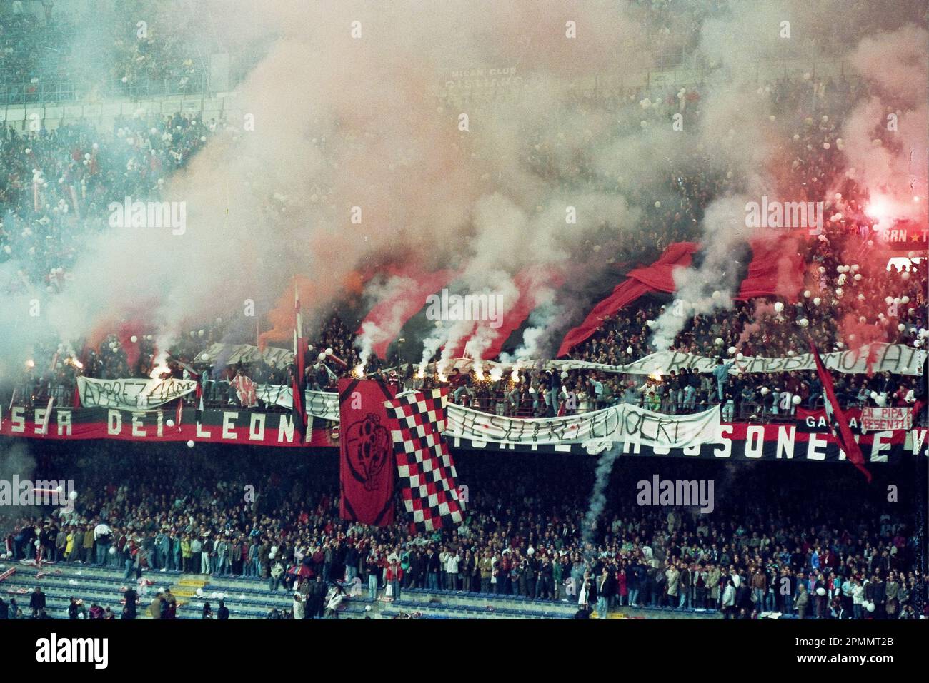 Italy ultras season 1990-91 Serie A - in the photo - inter-milan derby ...