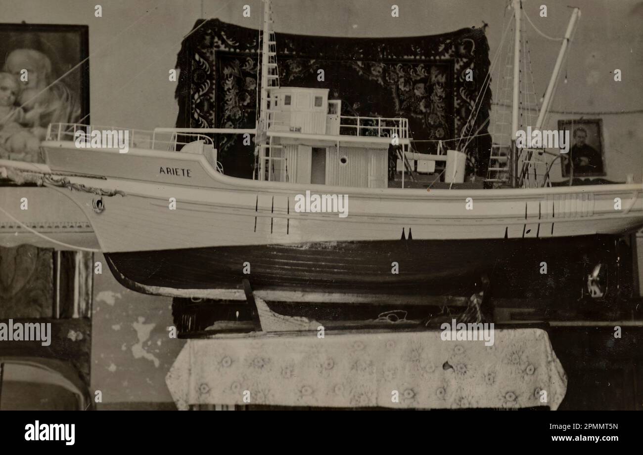 Rome, Italy may 1951: A vintage model ship, capturing the charm and ...