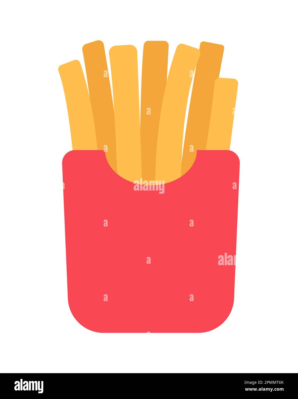 Crispy fast food french fries in package semi flat colour vector object ...