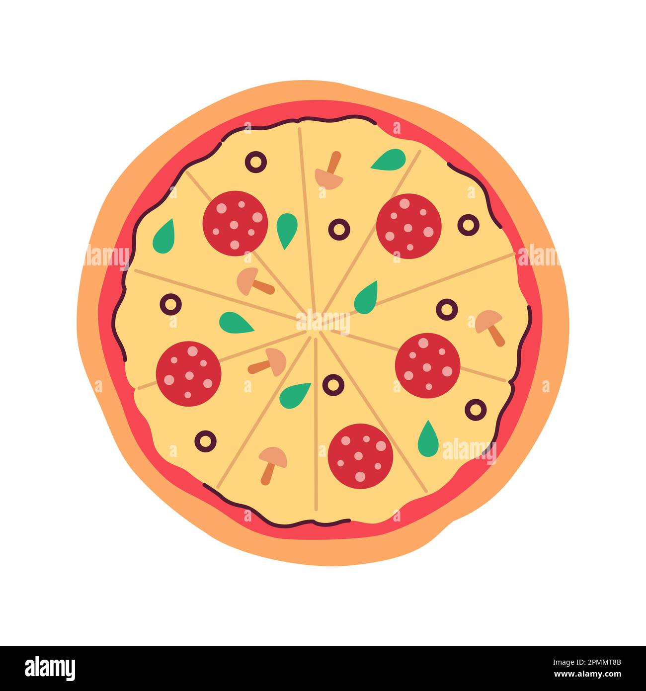 Large round cheese pizza Stock Vector Images - Alamy