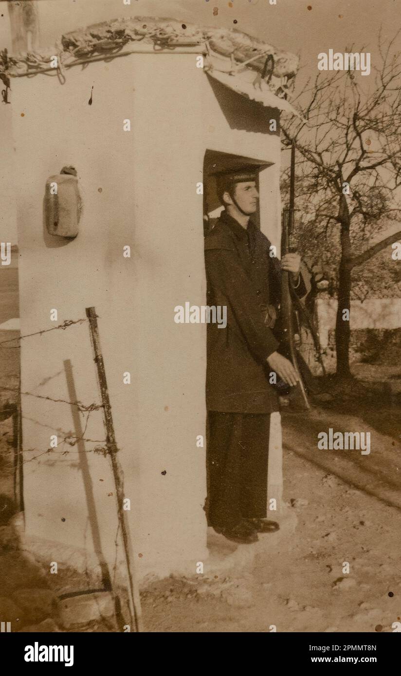 Rome, Italy may 1951: A portrait of a mature Italian military guard in ...