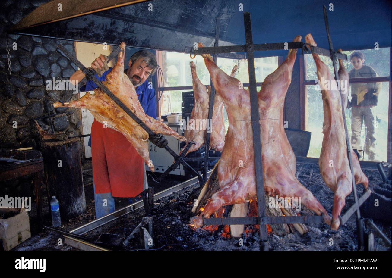 Argentina, Tierra del Fuego. Restaurant near Fagnano lake is serving ...