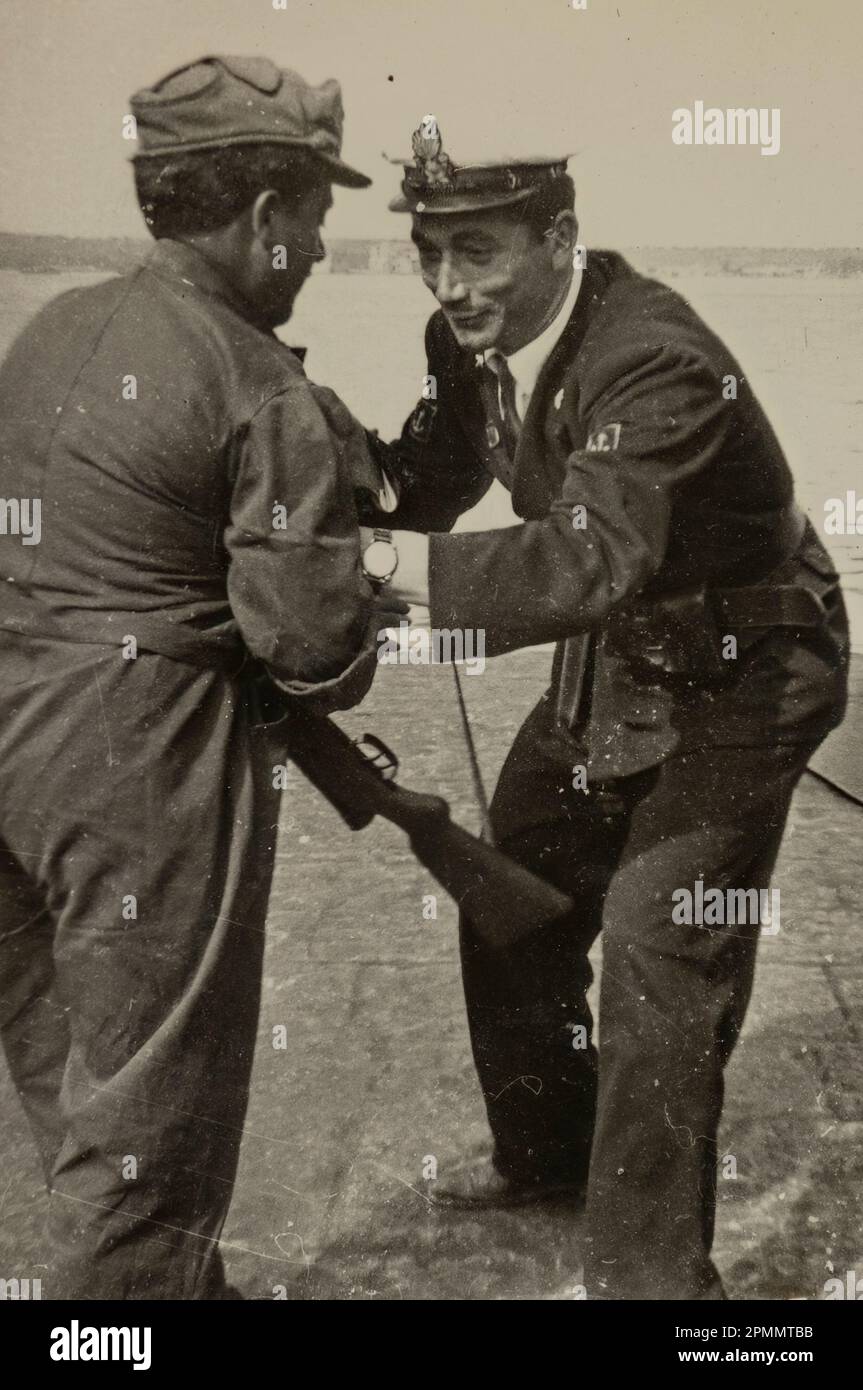Rome, Italy may 1951: Candid moment of Italian soldiers joking around ...