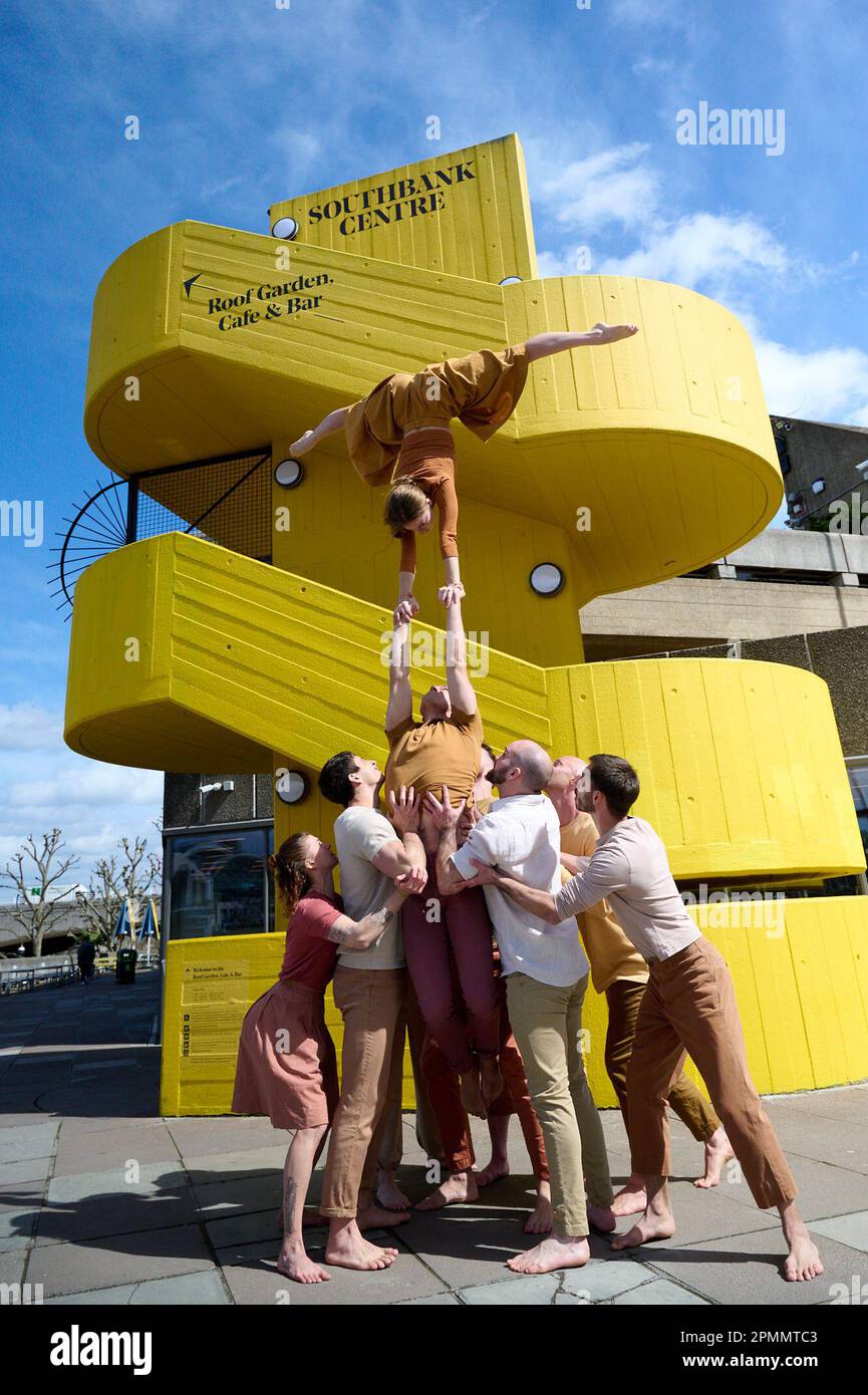 London, UK . 12 April, 2023 . Acrobats perform as Humans 2.0 by Circa ...
