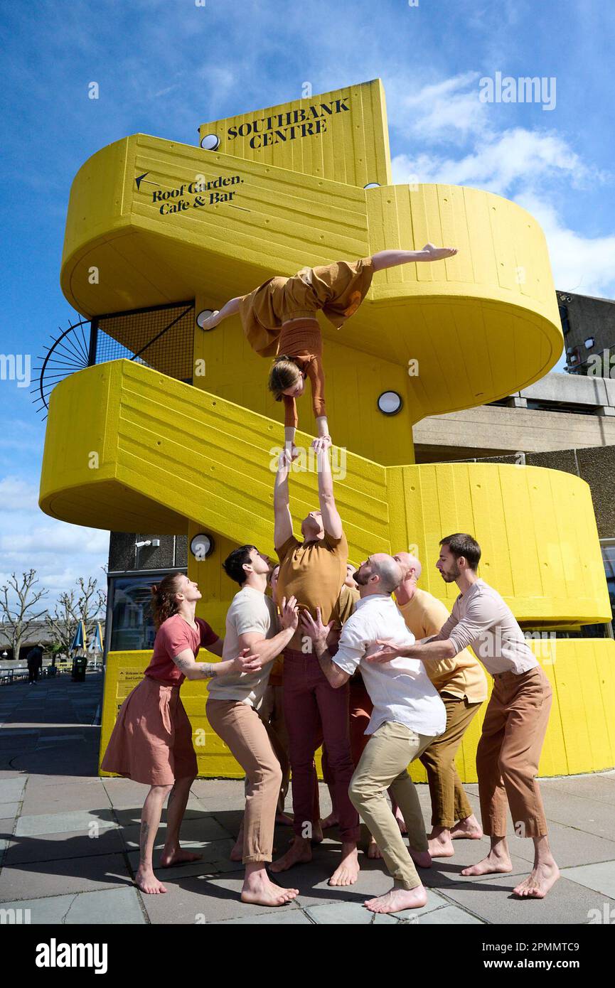 London, UK . 12 April, 2023 . Acrobats perform as Humans 2.0 by Circa ...