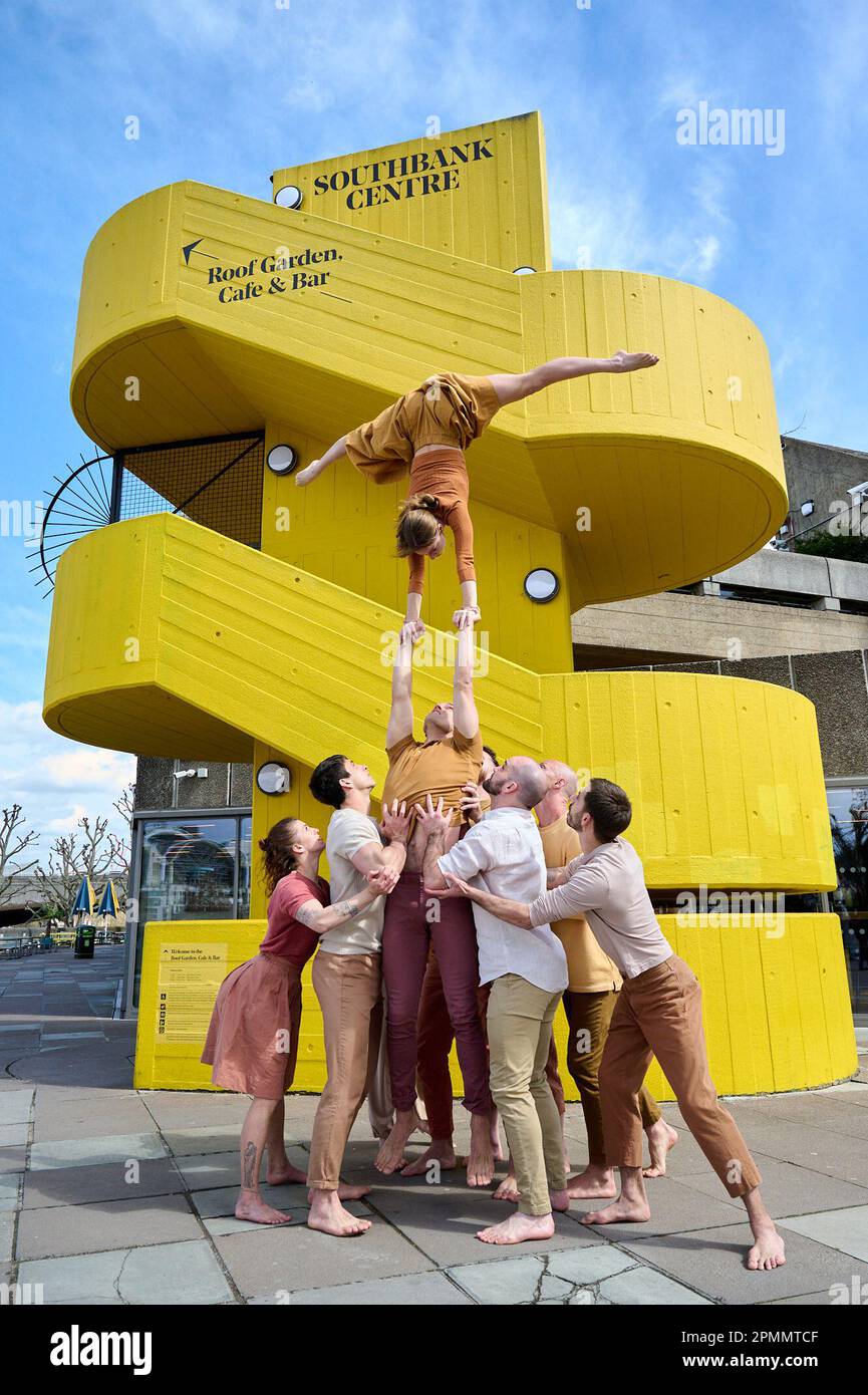 London, UK . 12 April, 2023 . Acrobats perform as Humans 2.0 by Circa ...