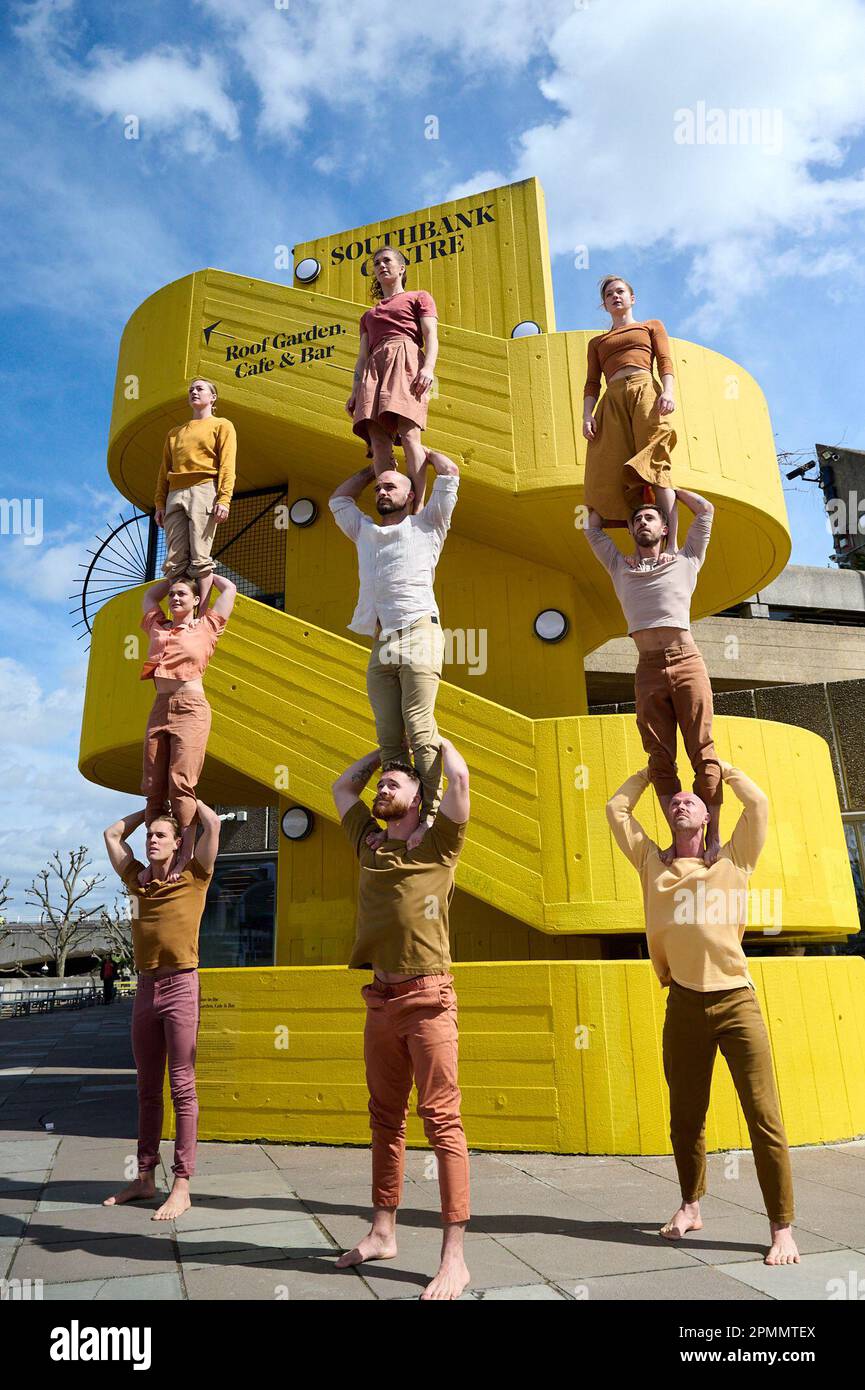 London, UK . 12 April, 2023 . Acrobats perform as Humans 2.0 by Circa ...
