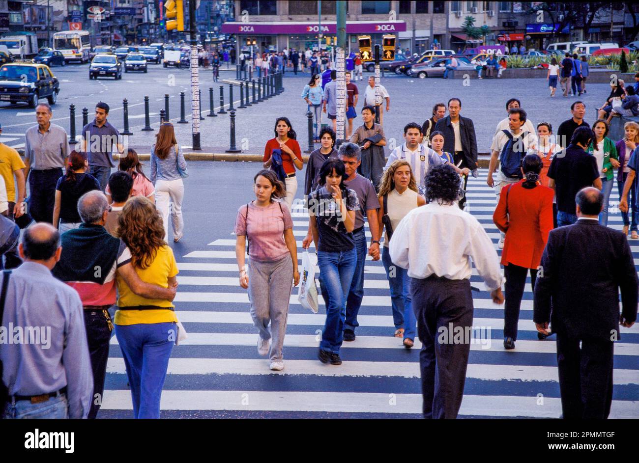 Argentina - People on zebra crossing in downtown Buenos Aires Stock Photo - Alamy