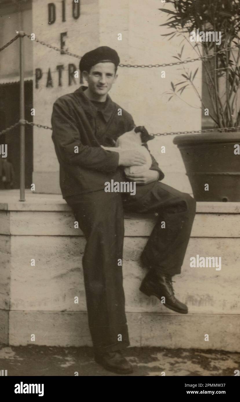 Rome, Italy may 1951: Portrait of a young Italian sailor during ...