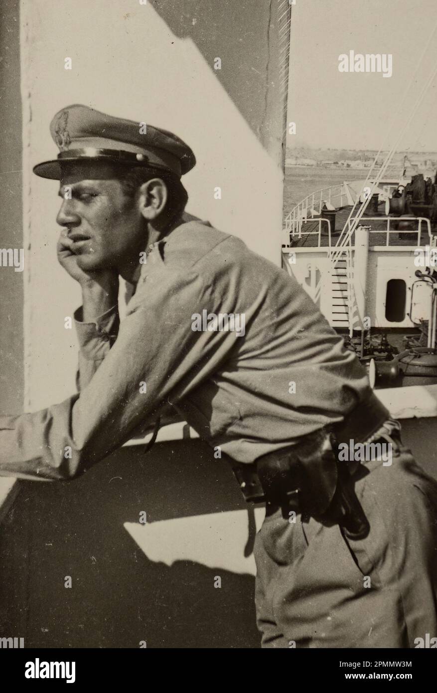 Rome, Italy may 1951: Vintage Italian soldier in fatigue uniform ...
