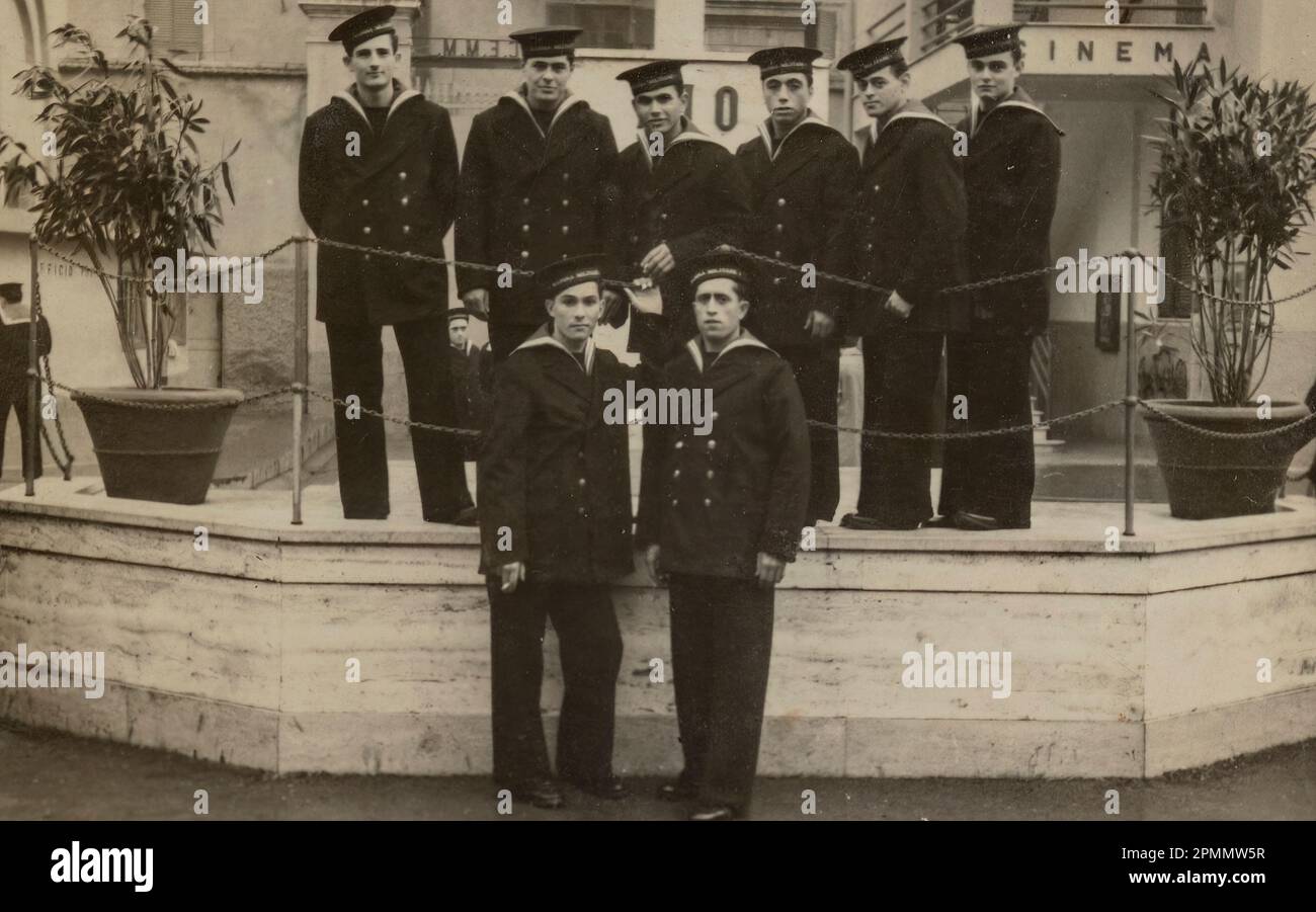 Rome, Italy may 1951: A group of handsome Italian Navy soldiers posing ...