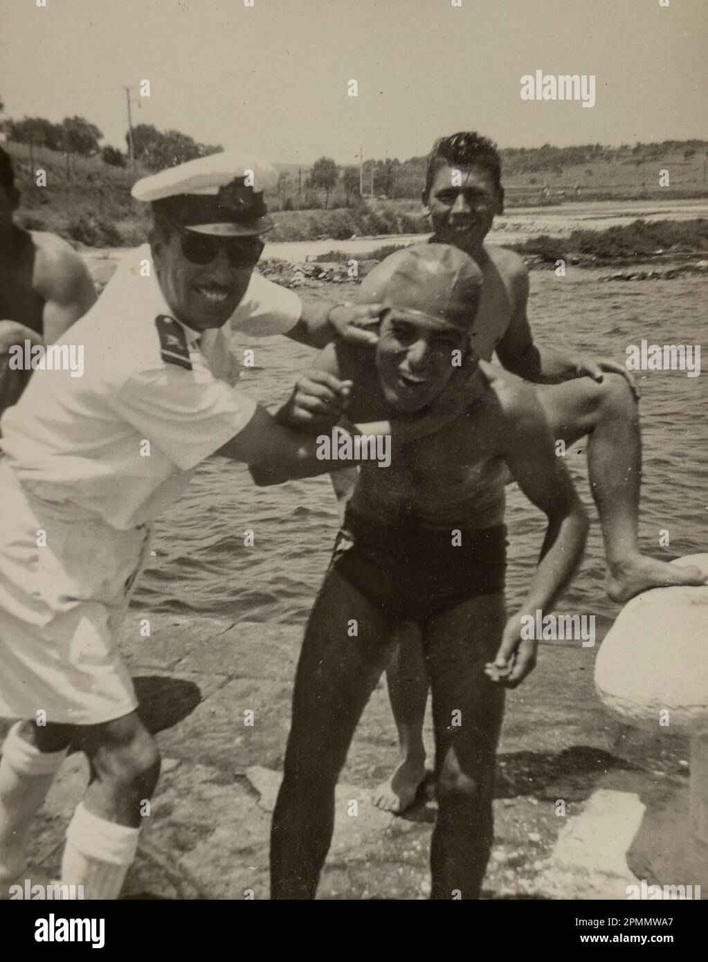 Rome, Italy may 1951: Vintage photo of Italian military sailors having ...