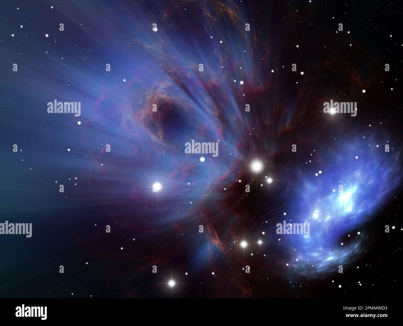 Fantasy space nebula. Giant interstellar cloud with stars Stock Photo ...