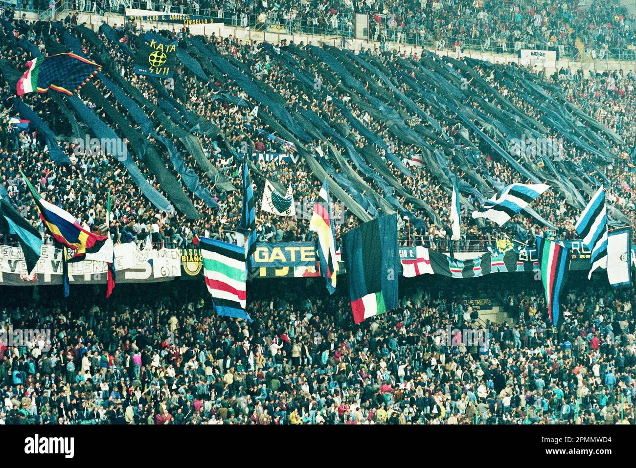 Italy ultras season 1990-91 final uefa cup - in the photo - inter-roma ...