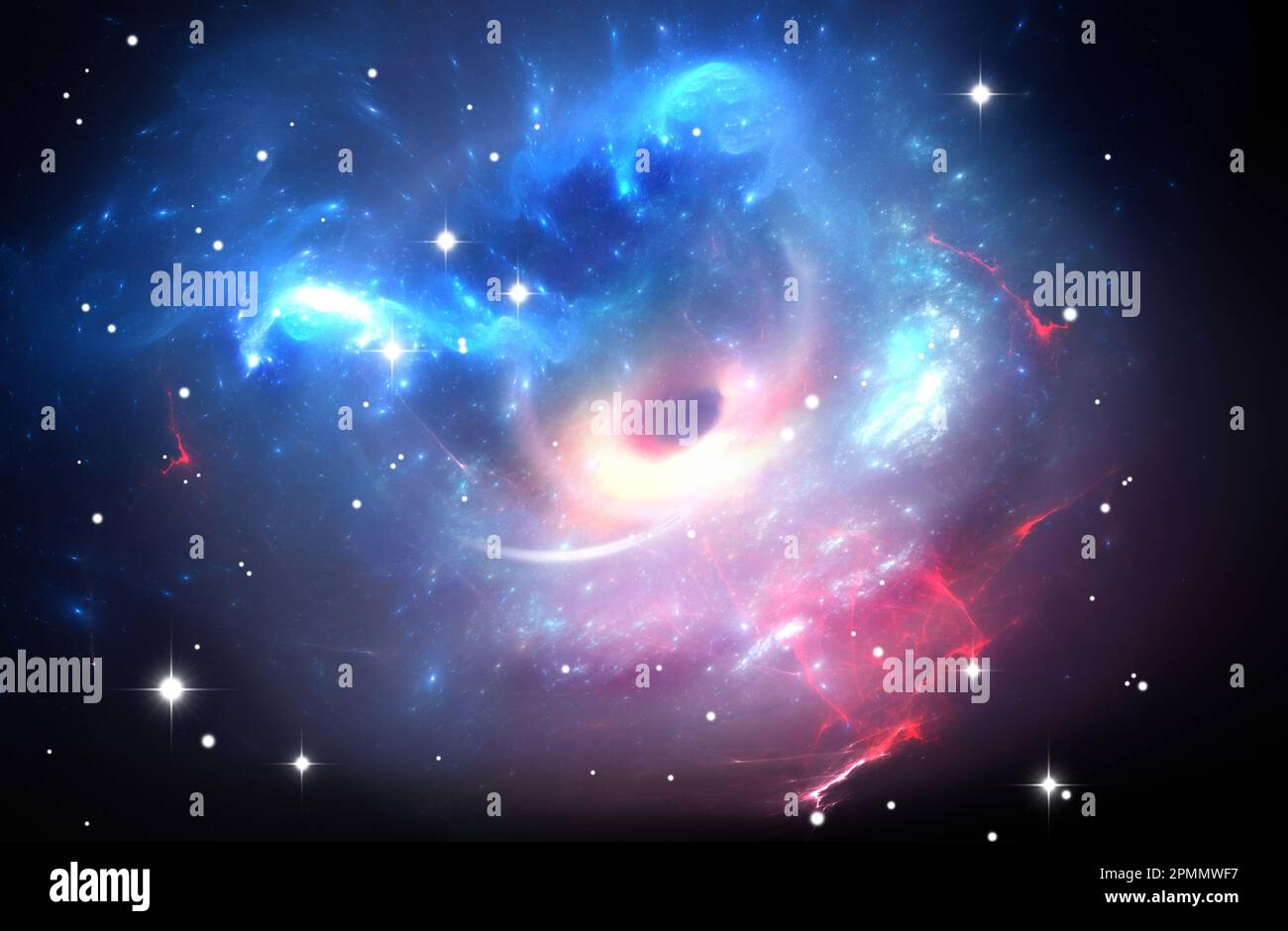 Supermassive black hole at the Milky Way Galactic Center Stock Photo ...