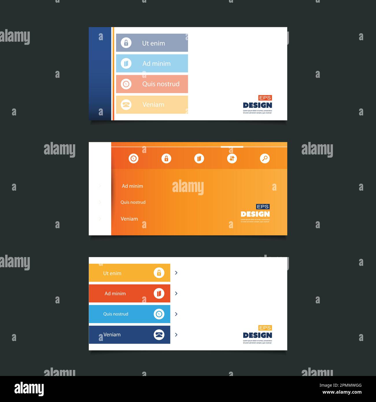 Web Design Elements - Header or Banner Design Set Stock Vector Image ...