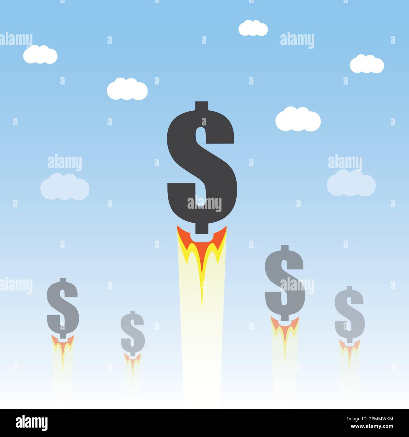 Rising high into the sky Stock Vector Images - Alamy