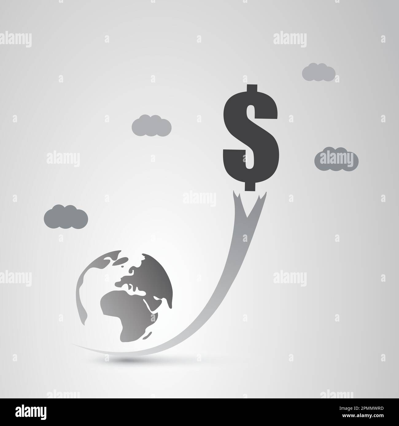 Rising Dollar Sign - Economy Growth or Business Concept Design Stock ...