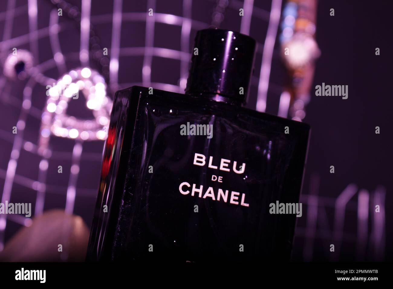 Blue De Chanel Perfume Advertising Stock Photo - Alamy