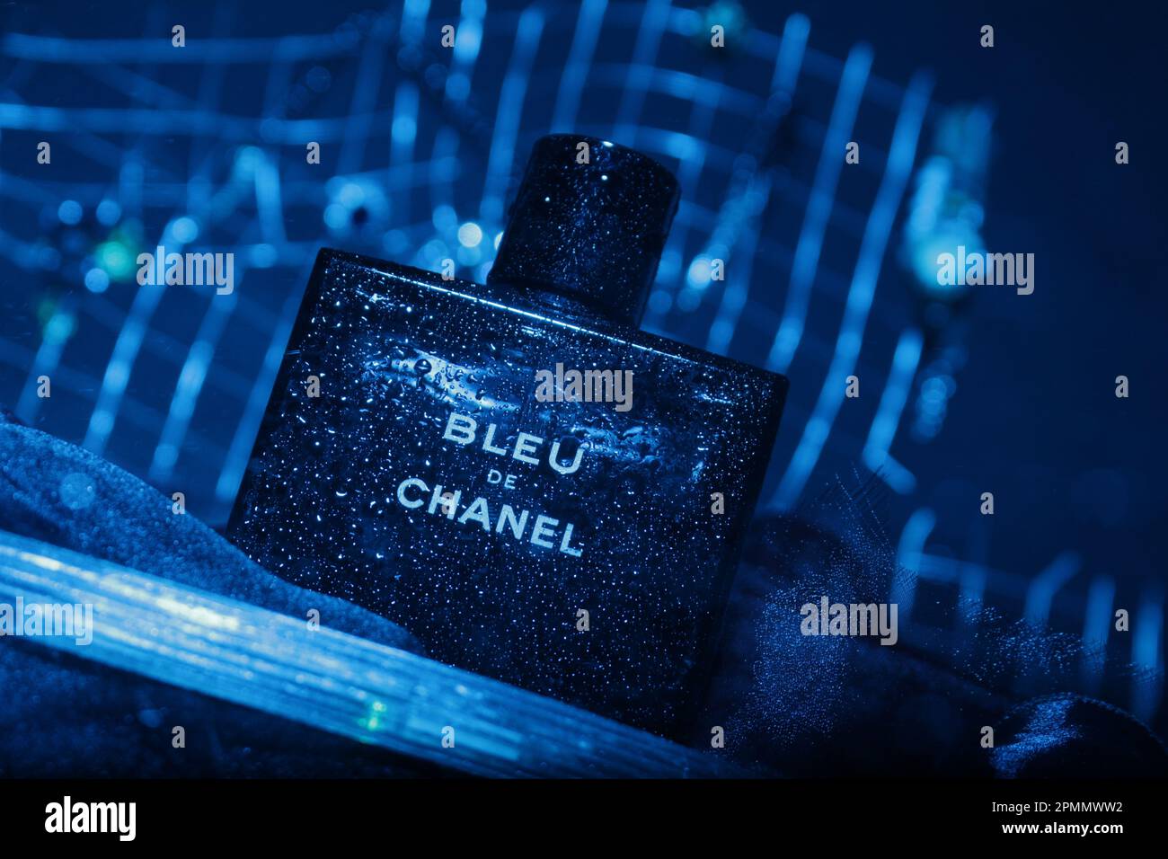 Blue De Chanel Perfume Advertising Stock Photo - Alamy