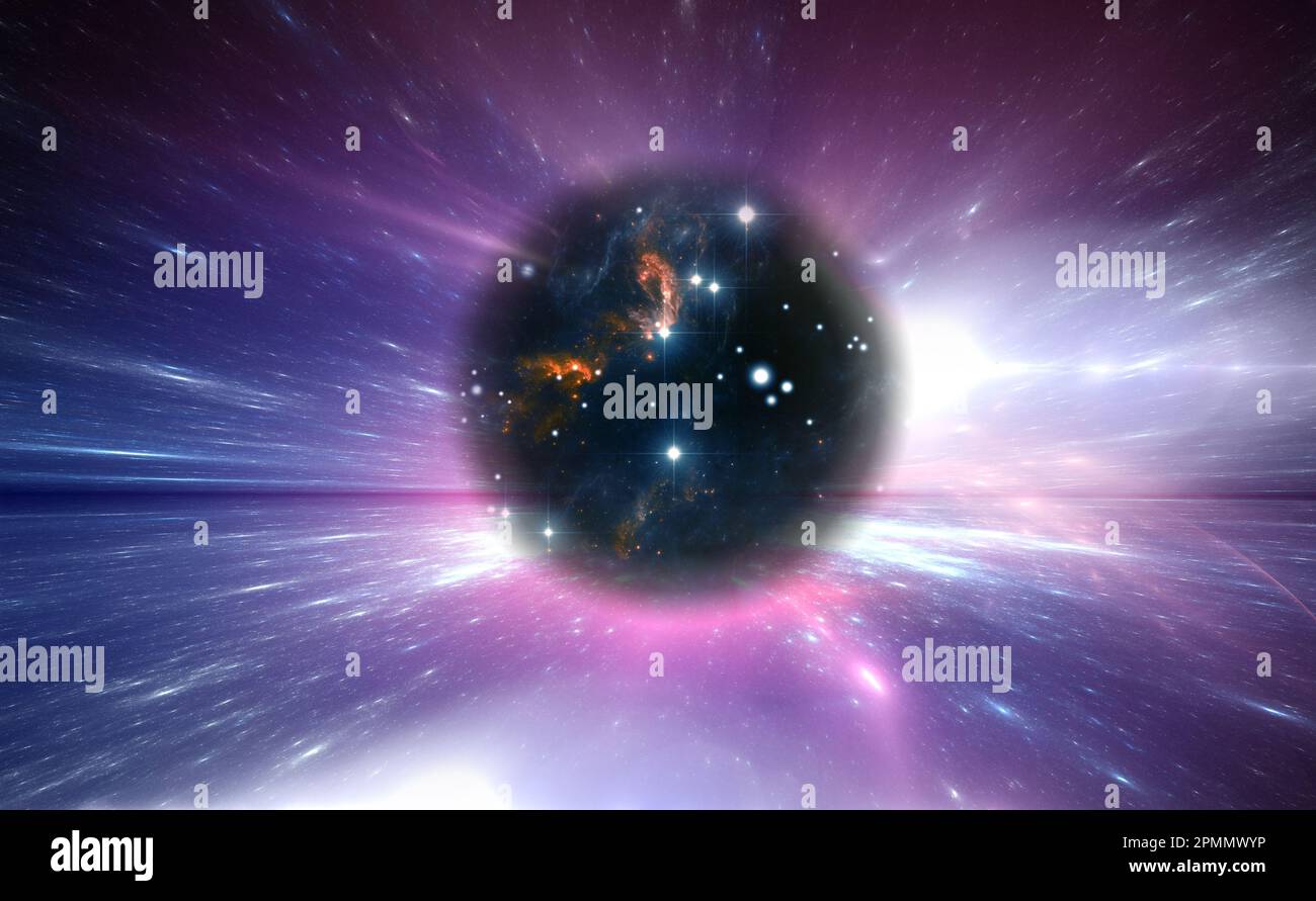 Space portal to the other dimension. 3D illustration Stock Photo - Alamy