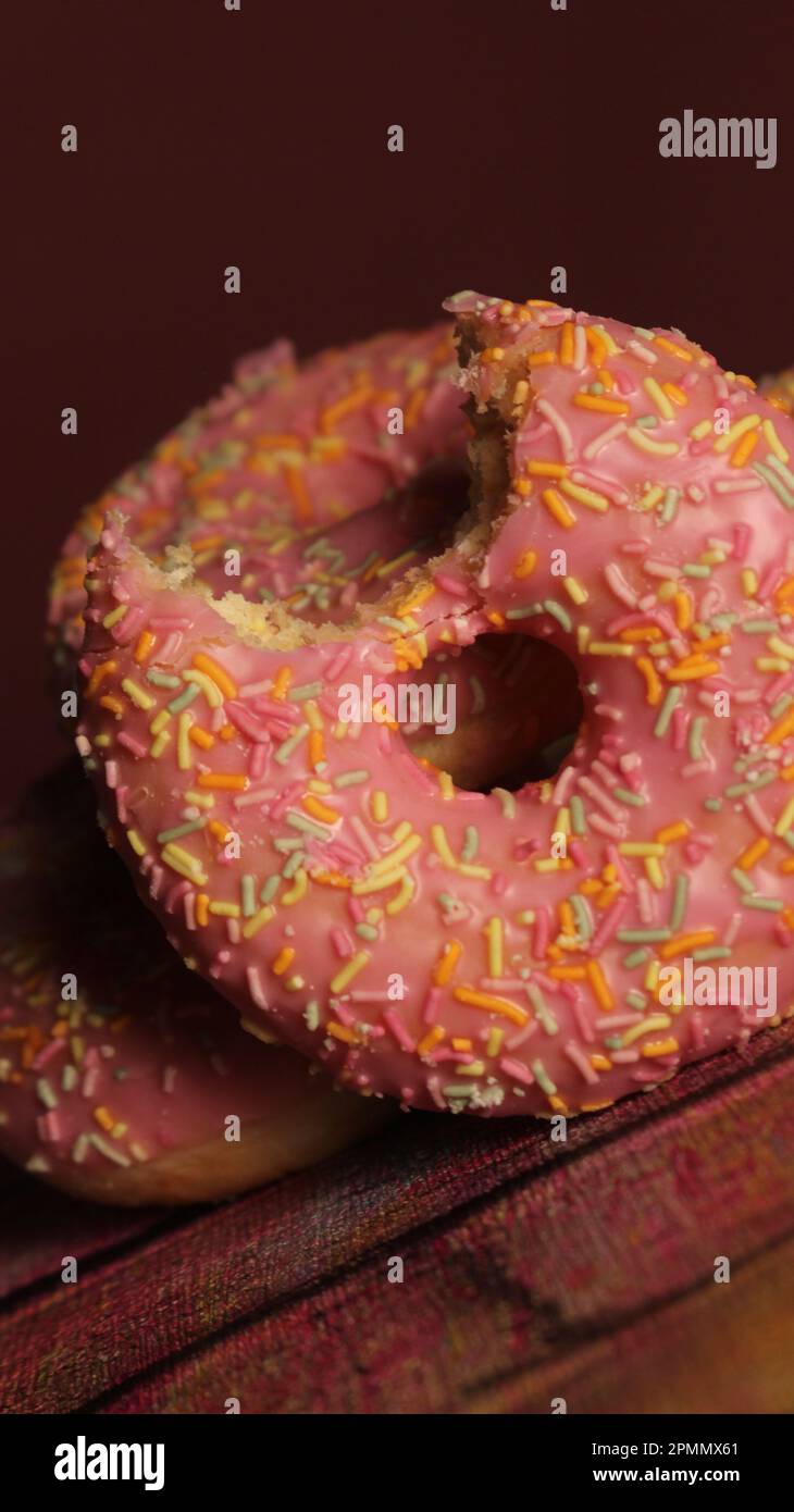 Pink Donut, Food Photography Stock Photo - Alamy