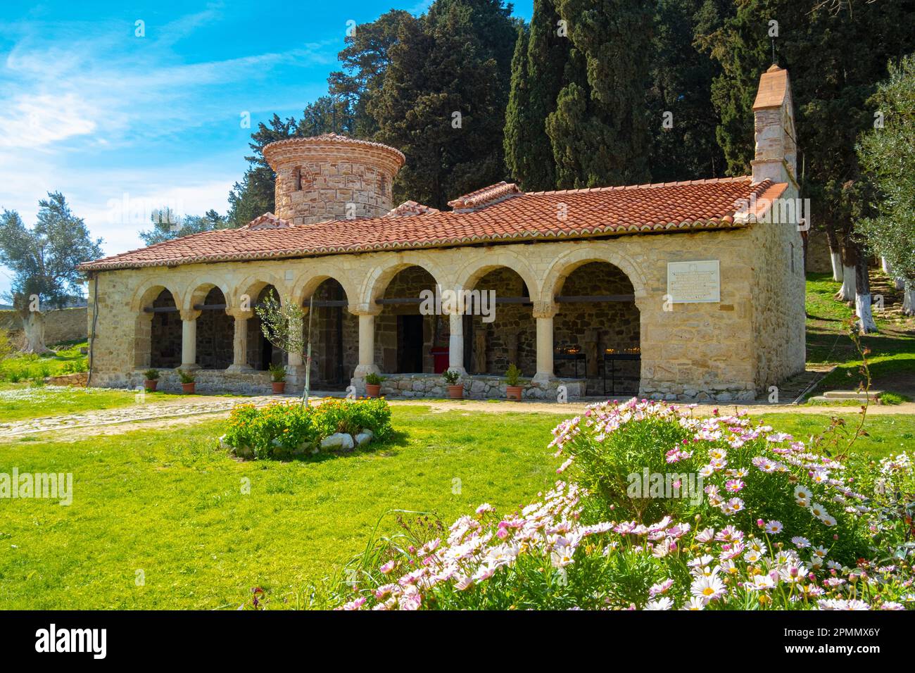 Church of St Mary's Monastery on the Island in Narta Lagoon Stock Photo ...