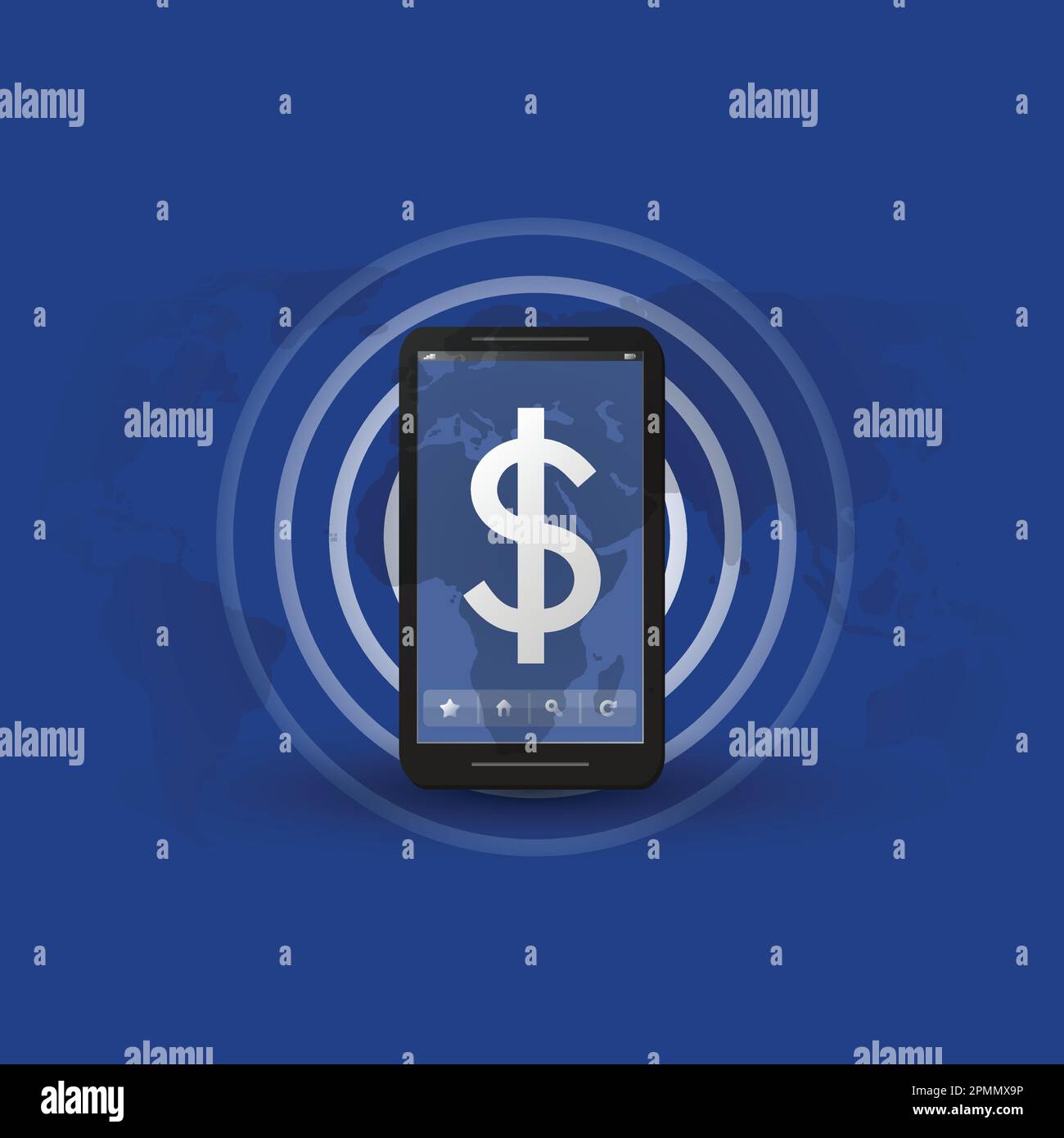 Online Payment or Earnings Concept, Message Indicator with Dollar Sign ...