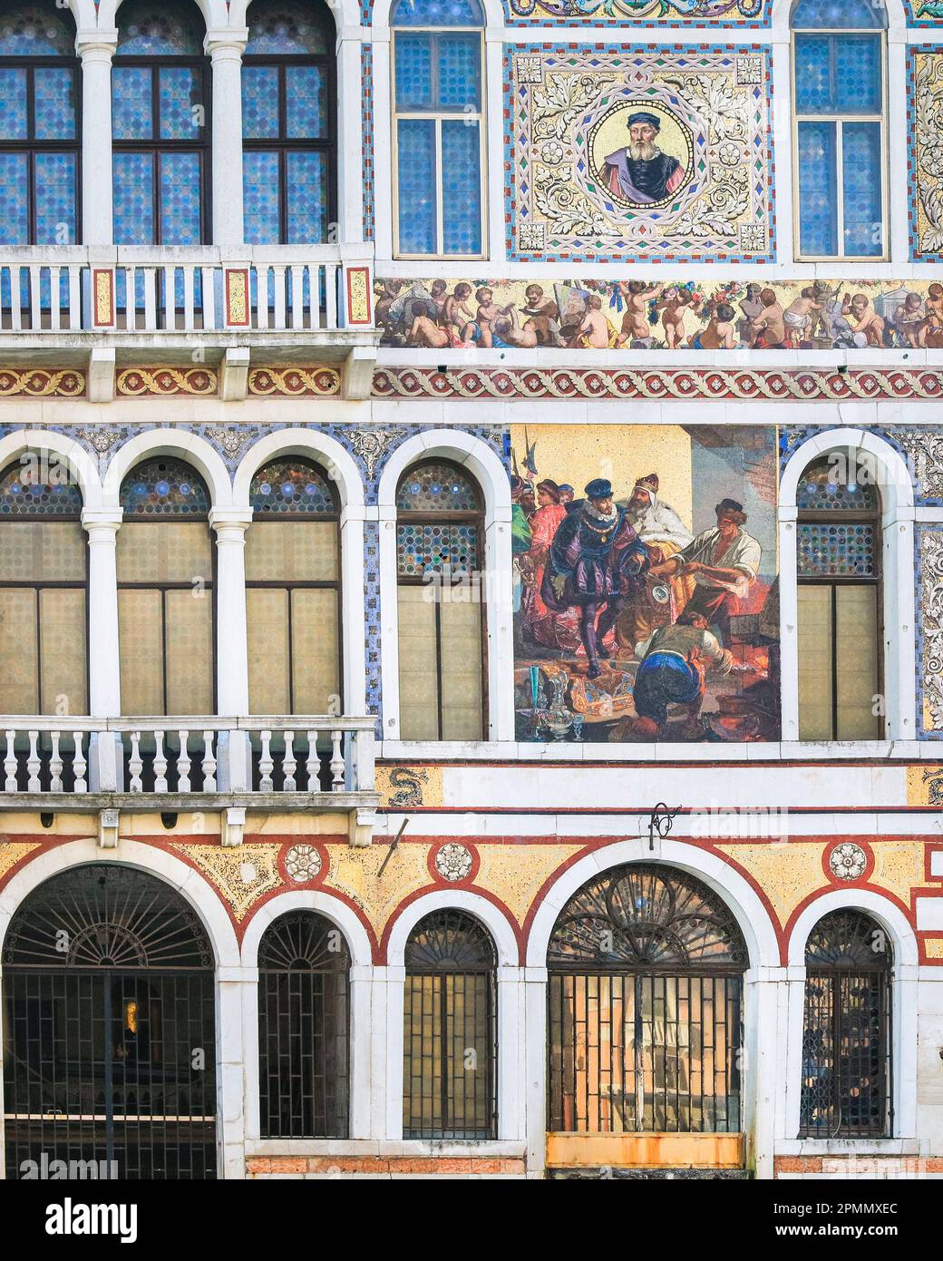 Palazzo Barbarigo, Renaissance palace, historic building facade with ...