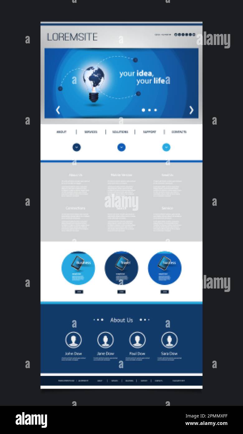 One Page Website Design Template for Your Business with Global ...