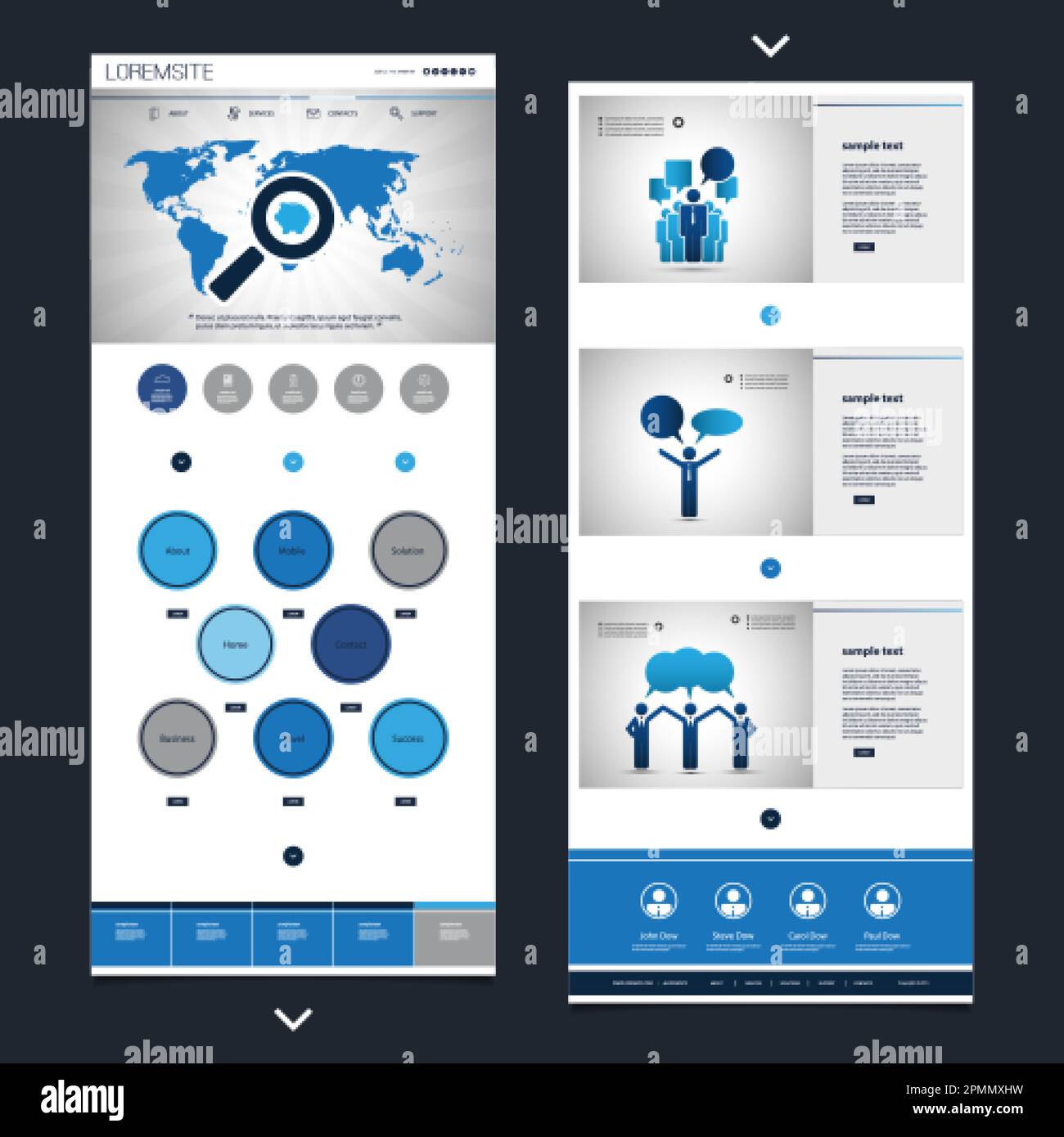 One Page Website Template with Business Theme and Different Header ...