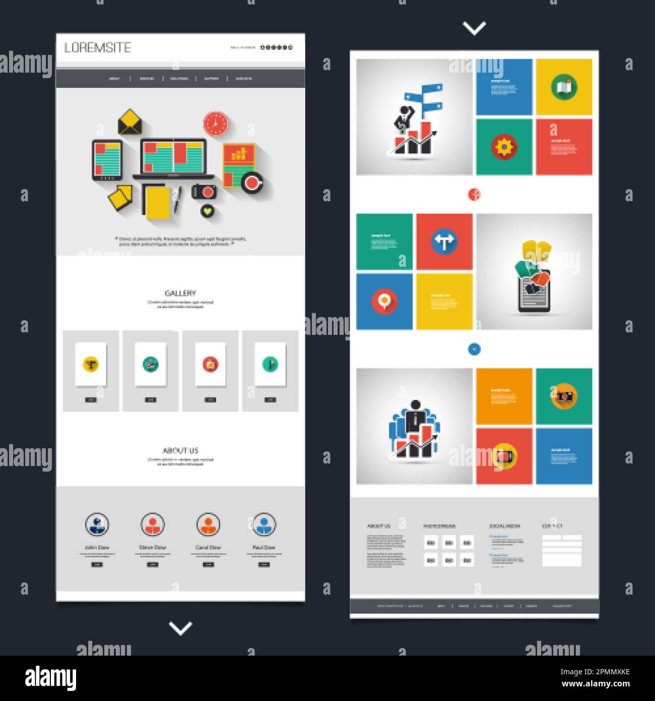 Colorful one page website template hi-res stock photography and images ...