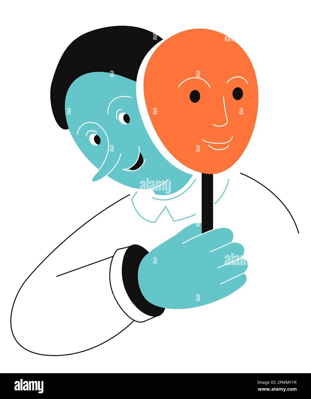 Hide your true face - colorful flat design style illustration Stock ...