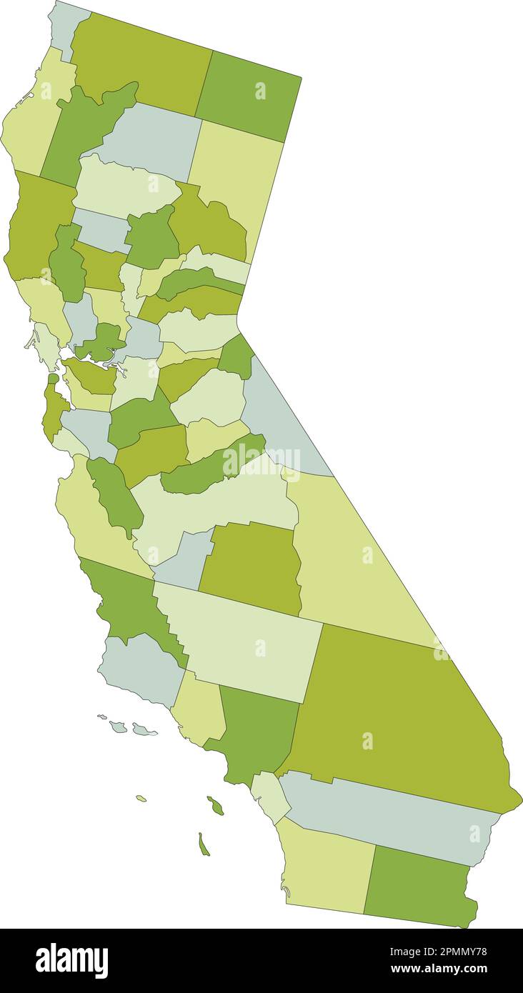 Highly detailed editable political map with separated layers ...
