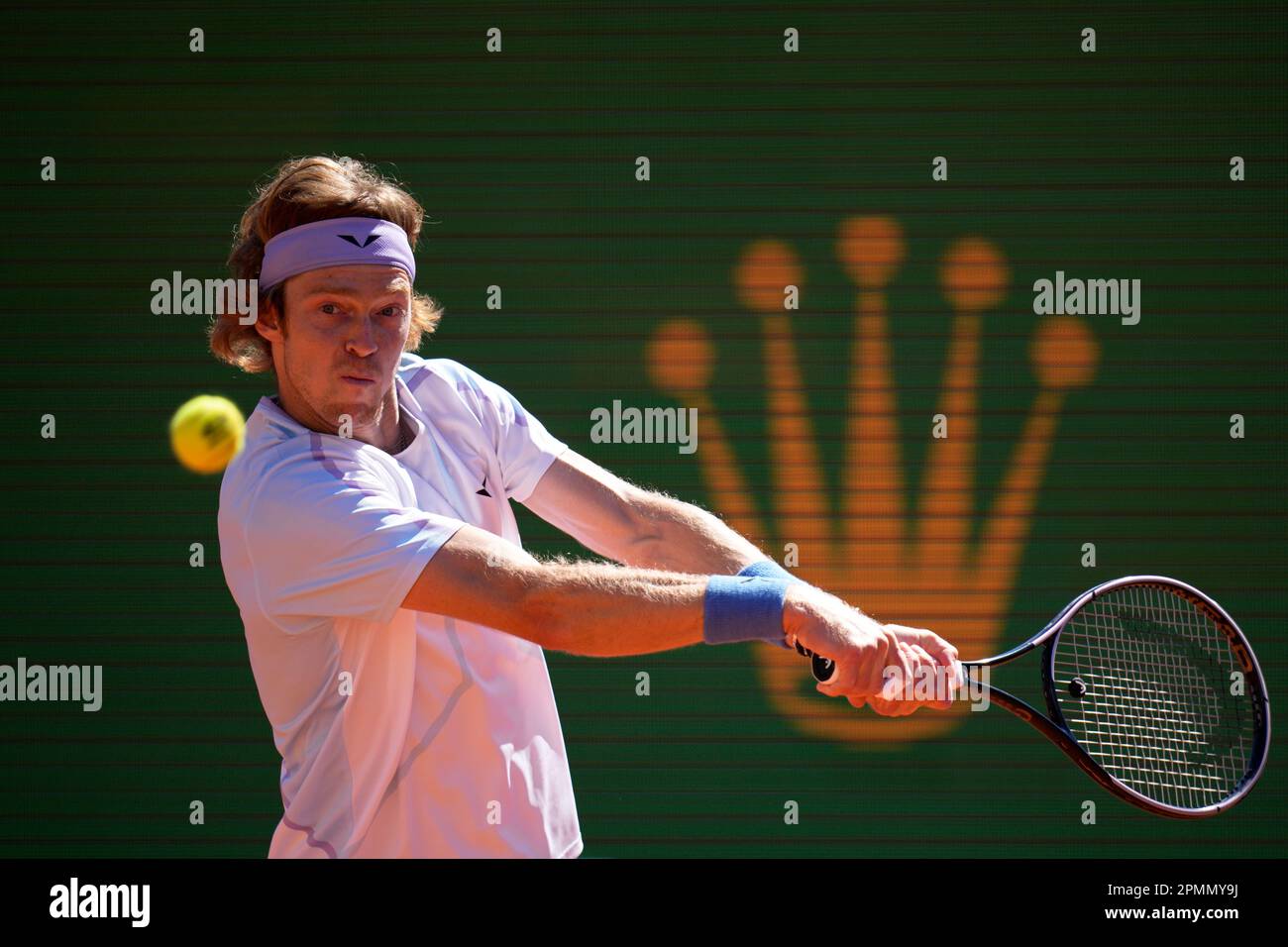 Andrey Rublev, of Russia, returns the ball to Jan-Lennard Struff, of ...