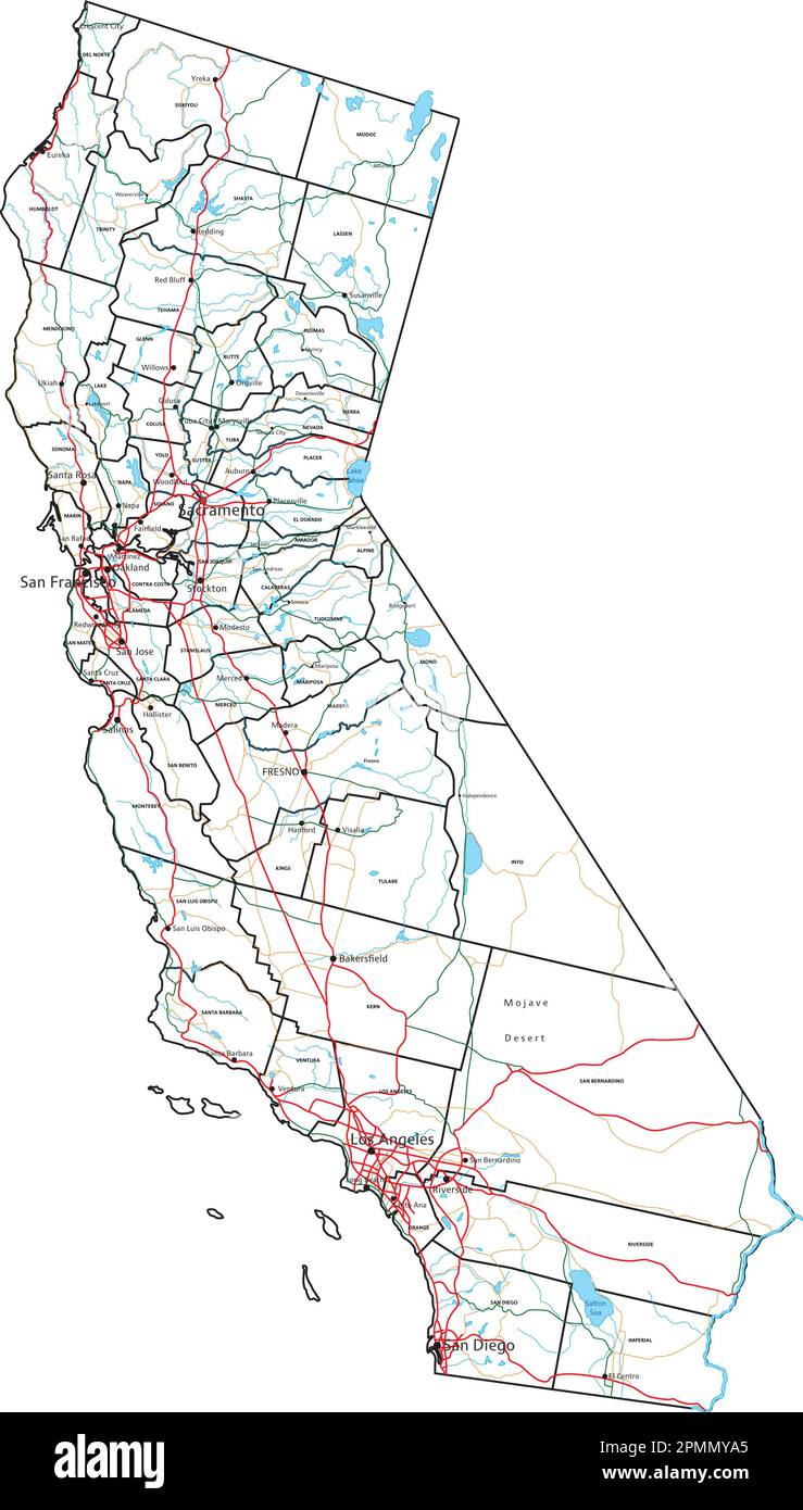 California trail map Stock Vector Images - Alamy