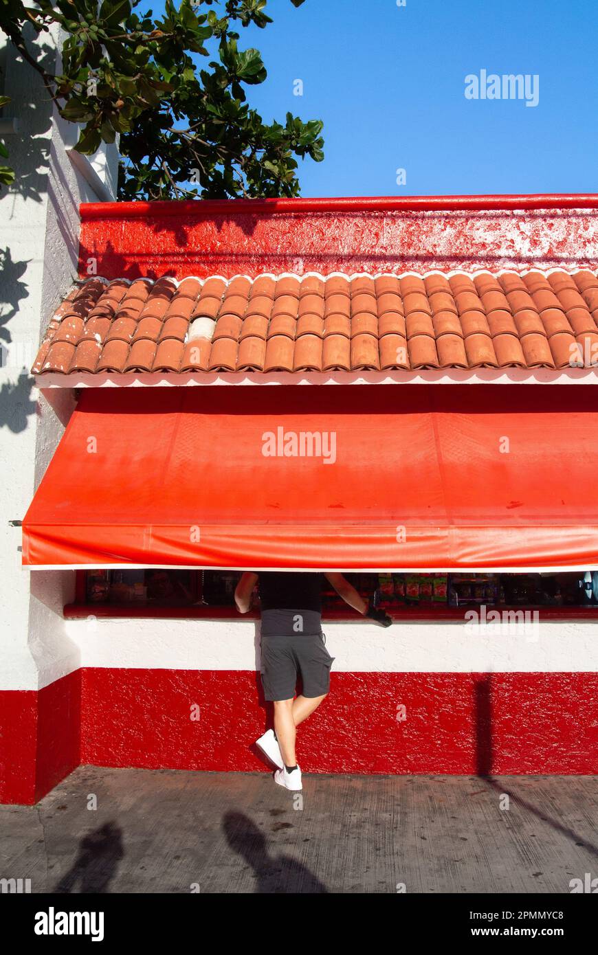 Cancun, Quintana Roo, Mexico, A counter of takeaway restaurant in the ...