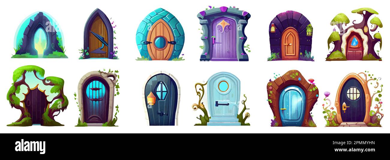 set vector illustration of portal ui game level up concept isolabe on ...