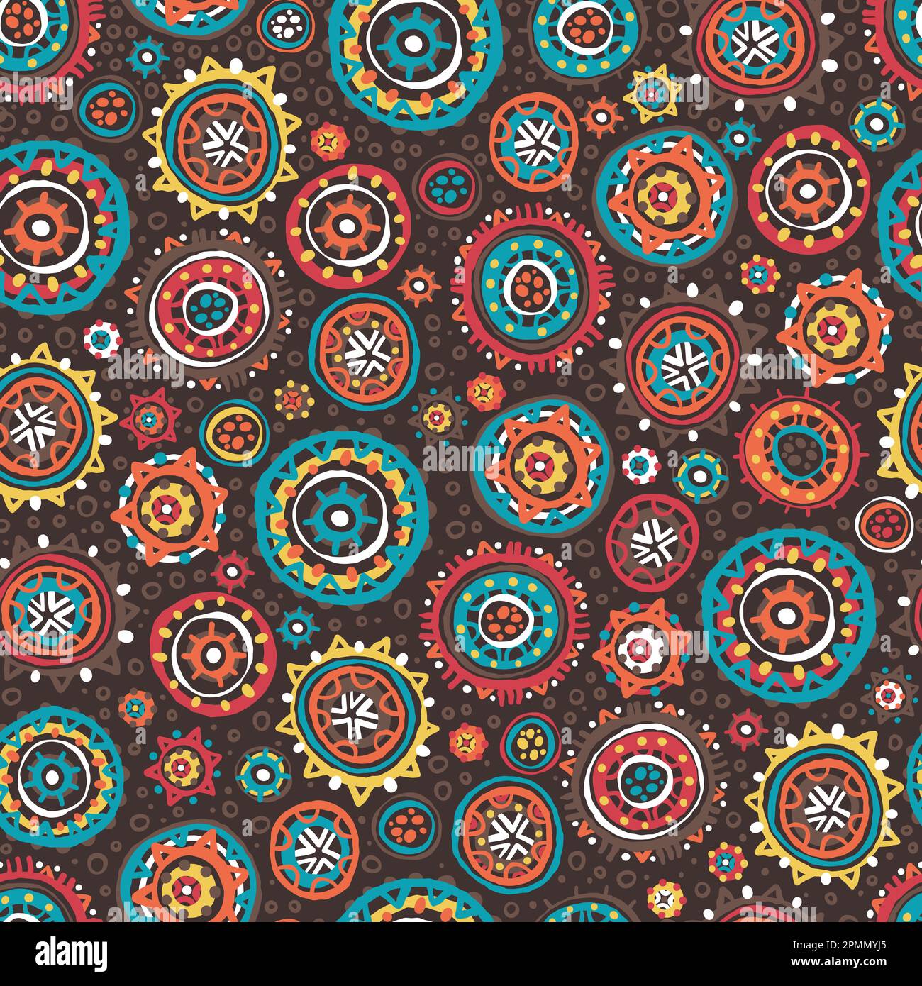 Hand drawn abstract seamless pattern, ethnic background, african style ...