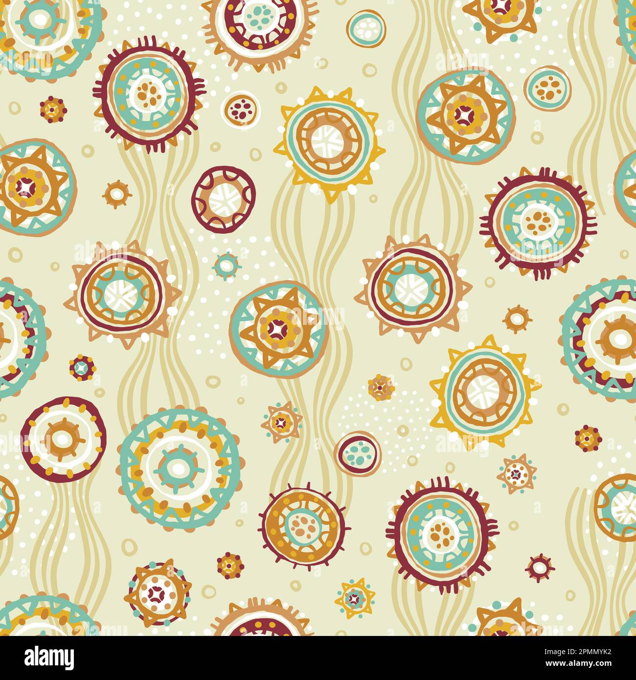 Hand drawn abstract seamless pattern, ethnic background, african style ...