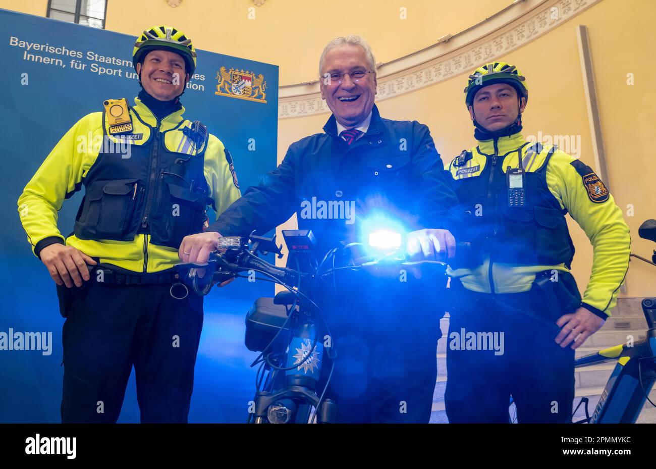 Munich, Germany. 14th Apr, 2023. Joachim Herrmann, (M, CSU) Minister of ...