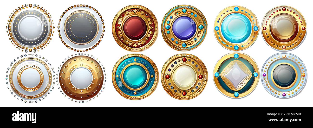 set vector illustration of ui gem stones isolated on white background ...