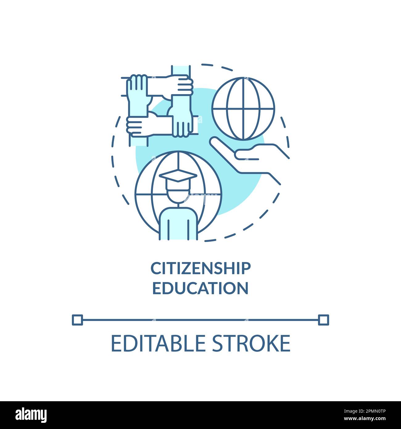 Citizenship education turquoise concept icon Stock Vector Image & Art ...